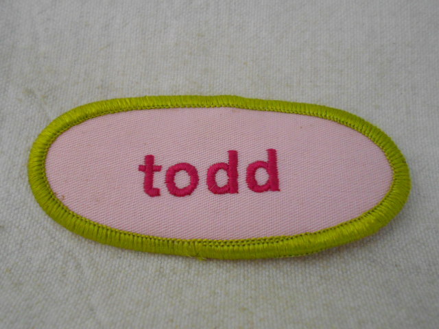 TODD USED EMBROIDERED VINTAGE SEW ON NAME PATCH TAGS ASSORTED COLORS | eBay