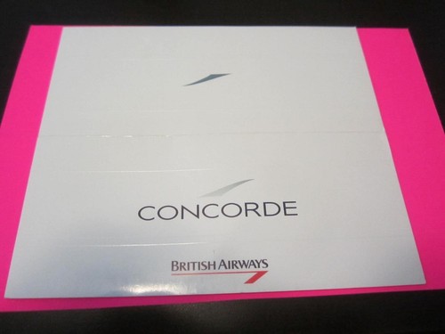 BRITISH AIRWAYS CONCORDE AIRPLANE PASSENGER WHITE TICKET HOLDER JACKET ...