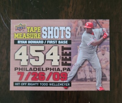 2010 Upper Deck Ryan Howard Tape Measure Shots Insert #TMS-23 Phillies ...