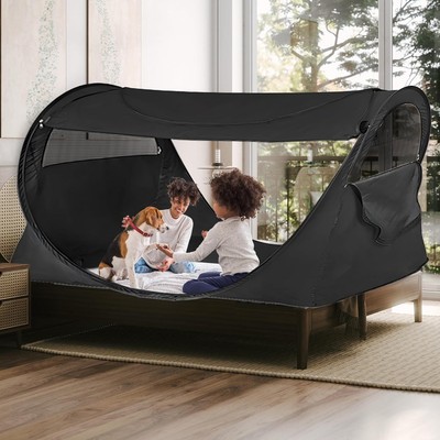 Pop Up Queen Bed Tents Portable Bed Canopy Tent Indoor Outdoor Privacy ...