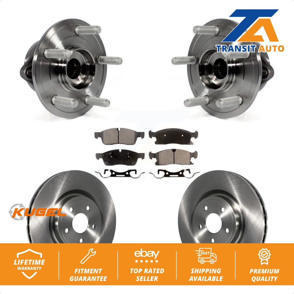 Front Hub Bearing Brake Rotor Pads Kit For Dodge Durango With Vented ...