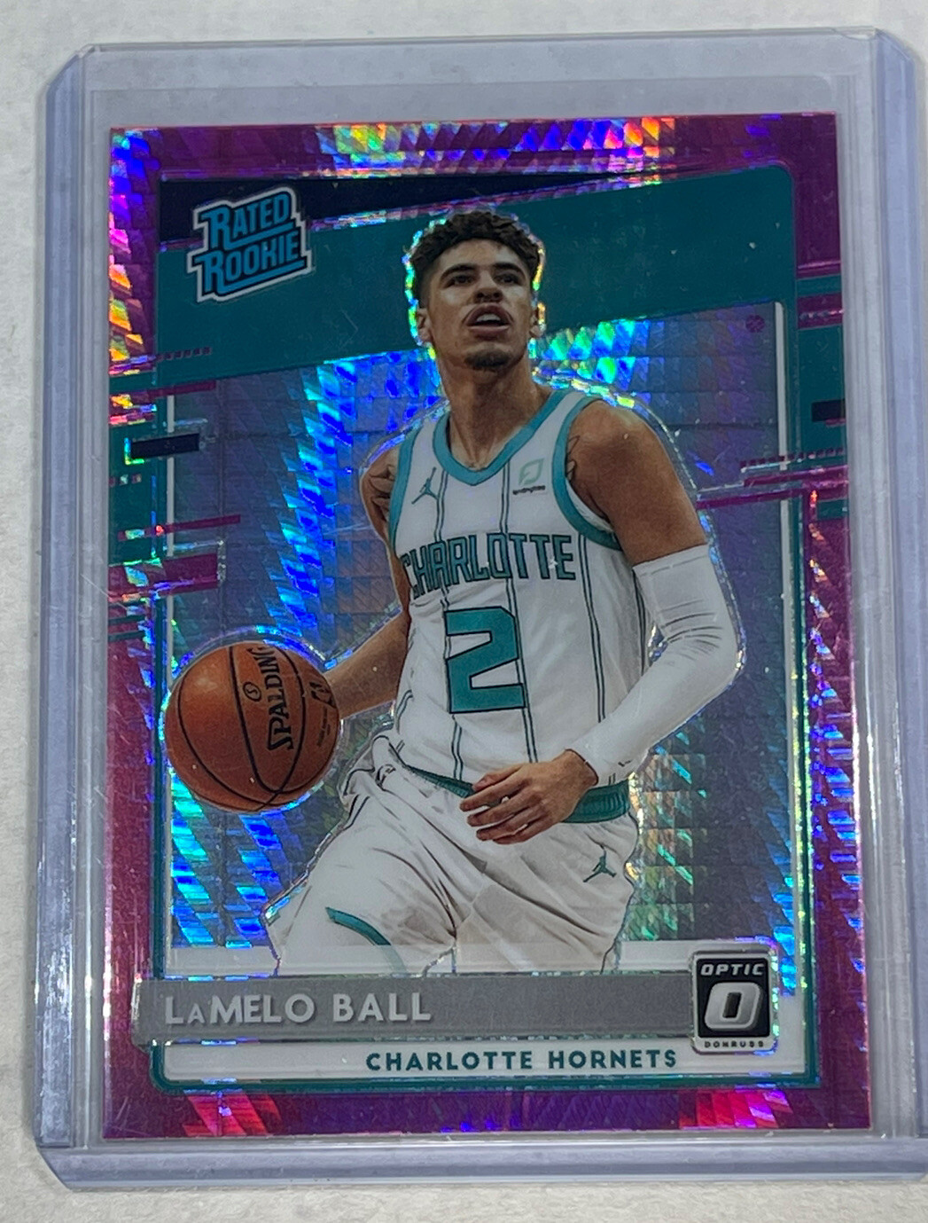 2020-21 Panini Donruss Optic LAMELO BALL Pink Hyper Prizm Rated Rookie ...
