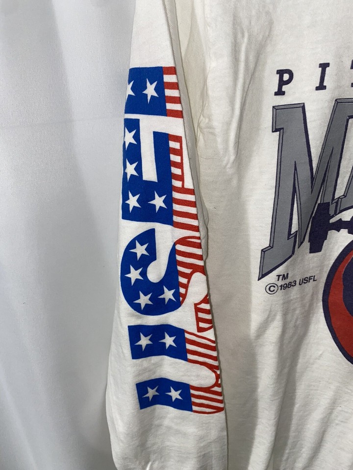 Vintage Pittsburgh Maulers USFL 1983 Logo 7 Long Sleeve Shirt Medium ...