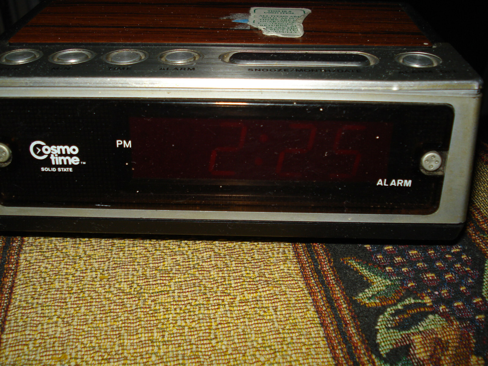 Cosmo time electric red LED Alarm Clock, Faux wood and Black, time ...