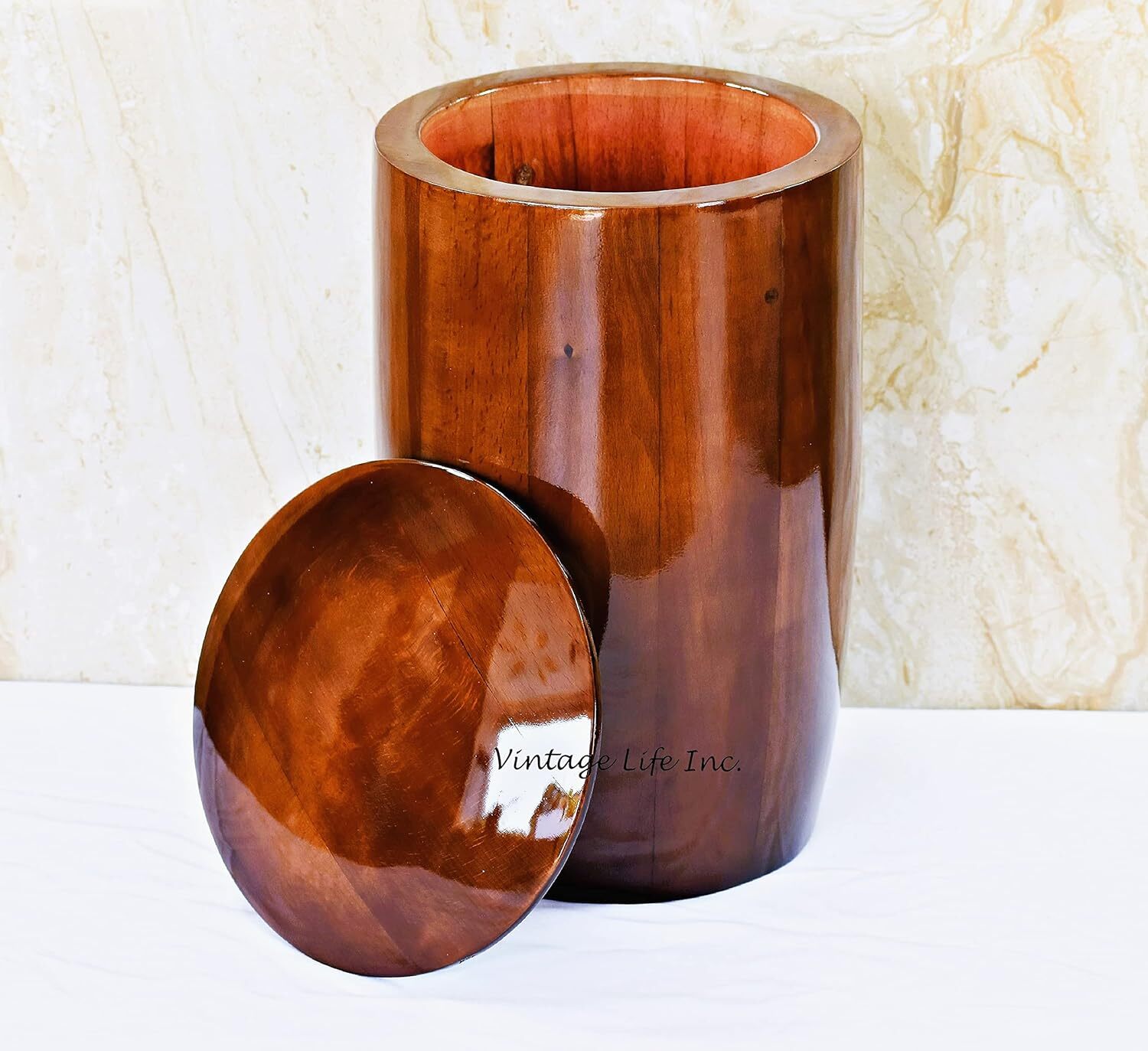 Wooden Cremation Urn Handmade Funeral Jar for Pets | Large Keepsake ...