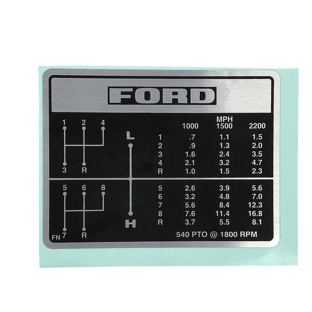 10X 8 SPEED TRANSMISSION SHIFT PATTERN DECAL FITS FORD 4000 4600 ...