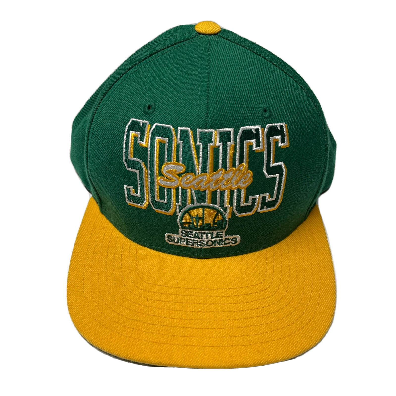 Vintage Seattle SuperSonics SnapBack Hat Cap Green Mi… - Gem