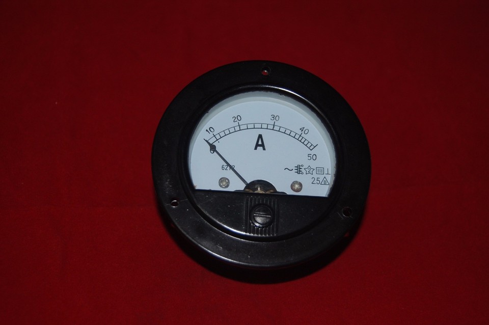 AC 0-50A Round Analog Ammeter Panel AMP Current Meter Dia. 90mm Direct ...