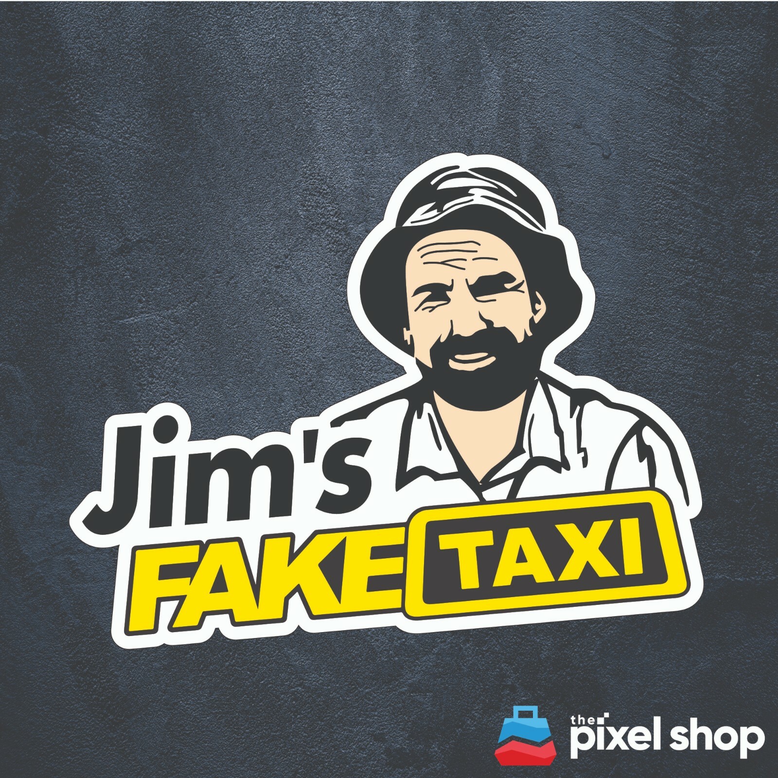 Jim's Fake Taxi Sticker Meme ute toad 4x4 window bumper funny car decal ...