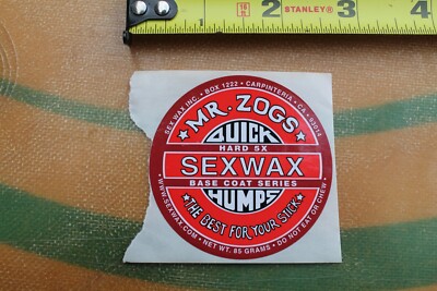 Mr Zogs Sex Wax Red Paper Surfboard Grip SW1 Vintage Surfing STICKER | eBay