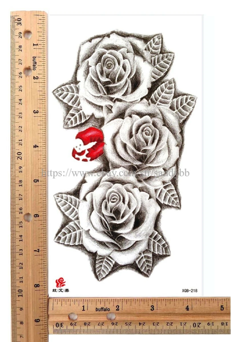 3 Roses Tattoos Outline