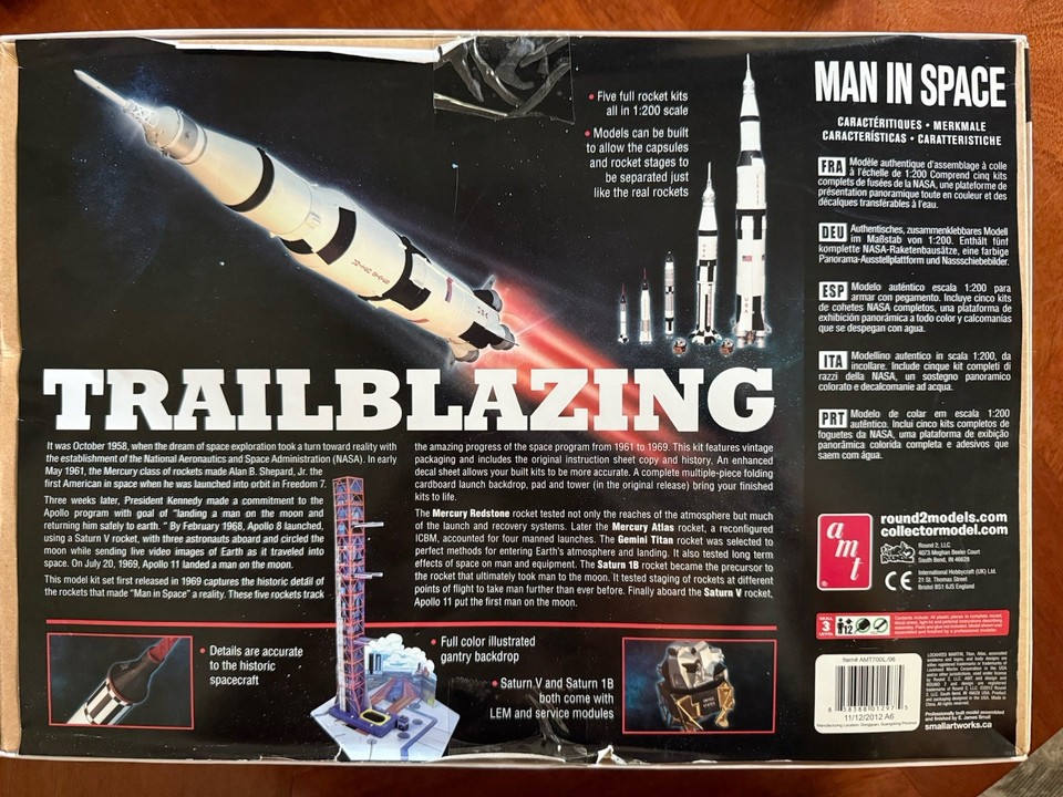 amt Man In Space 5 Nasa Rocket Kits Saturn V Apollo | eBay