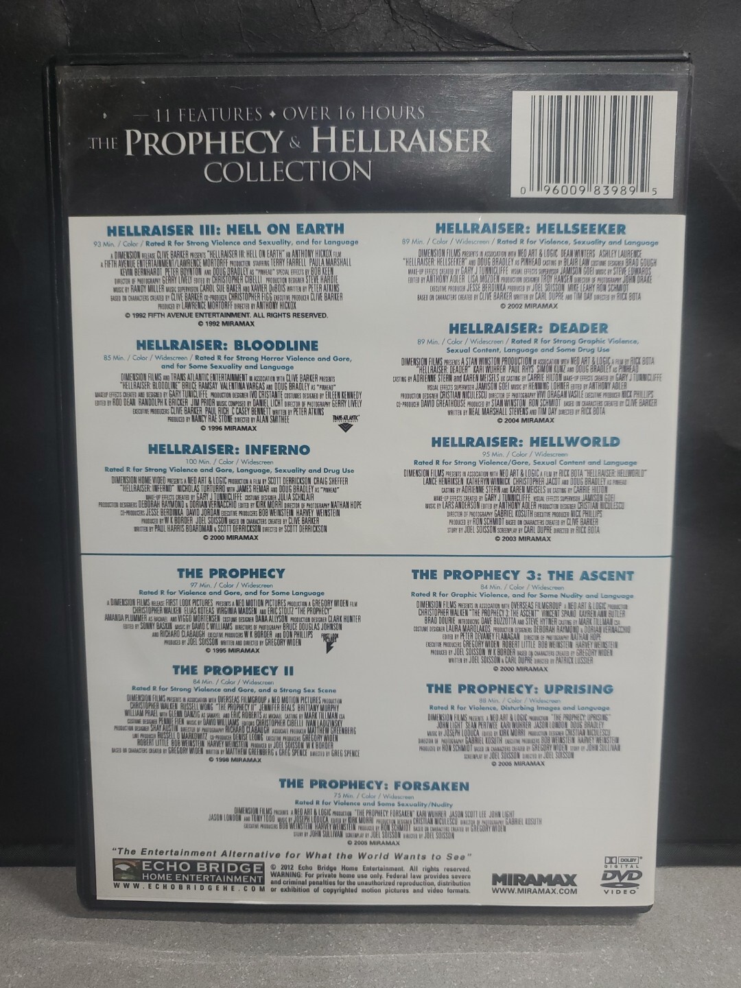 The Prophecy & Hellraiser (Complete Collection), DVD Widescreen, NTSC ...