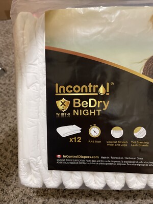 NEW Incontrol BeDry Night Size Medium Worlds Thickest Diaper 15,000 ML ...