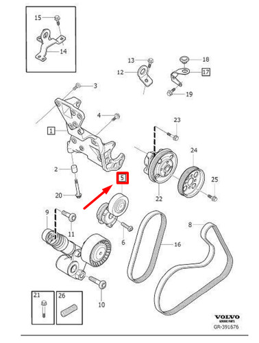 NEW VOLVO S60 MK2 ENGINE V-RIBBED BELT SET 31401425 | eBay