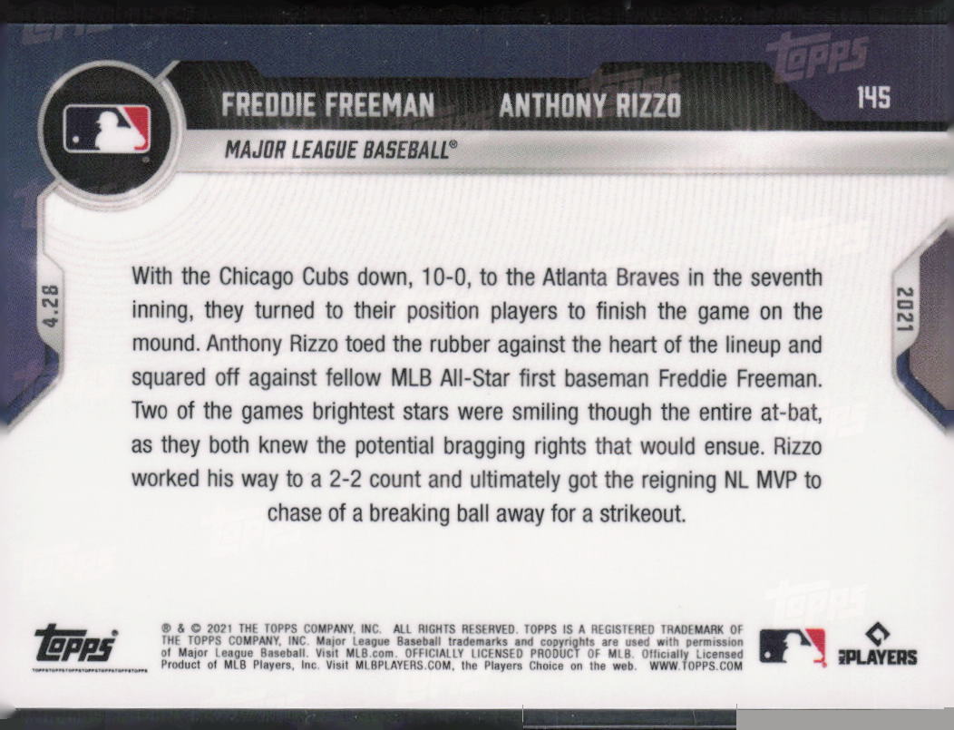 2021 Topps Now - #145 Freddie Freeman, Anthony Rizzo for sale online | eBay