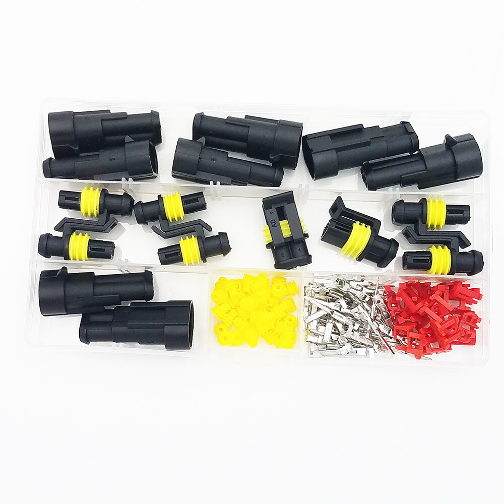 96pcs/8Sets Waterproof 2-Pin Car Male Female Electrical Wire Connector ...