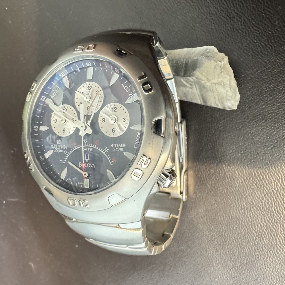 BULOVA MILENNIA MEN'S WATCH CHRONO ALL S/S ORIGINAL JAPAN 96G13 ...