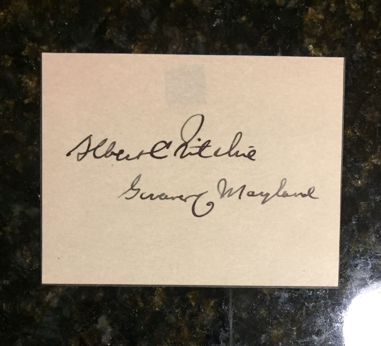 Albert Ritchie MD Governor 1920-1935 signed Card | eBay