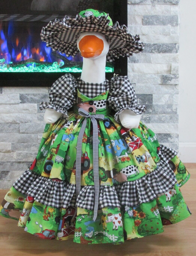 27" Concrete Goose Clothes - 🐔 On The Farm Dress 🐔 ~ Outfits by Judy | eBay