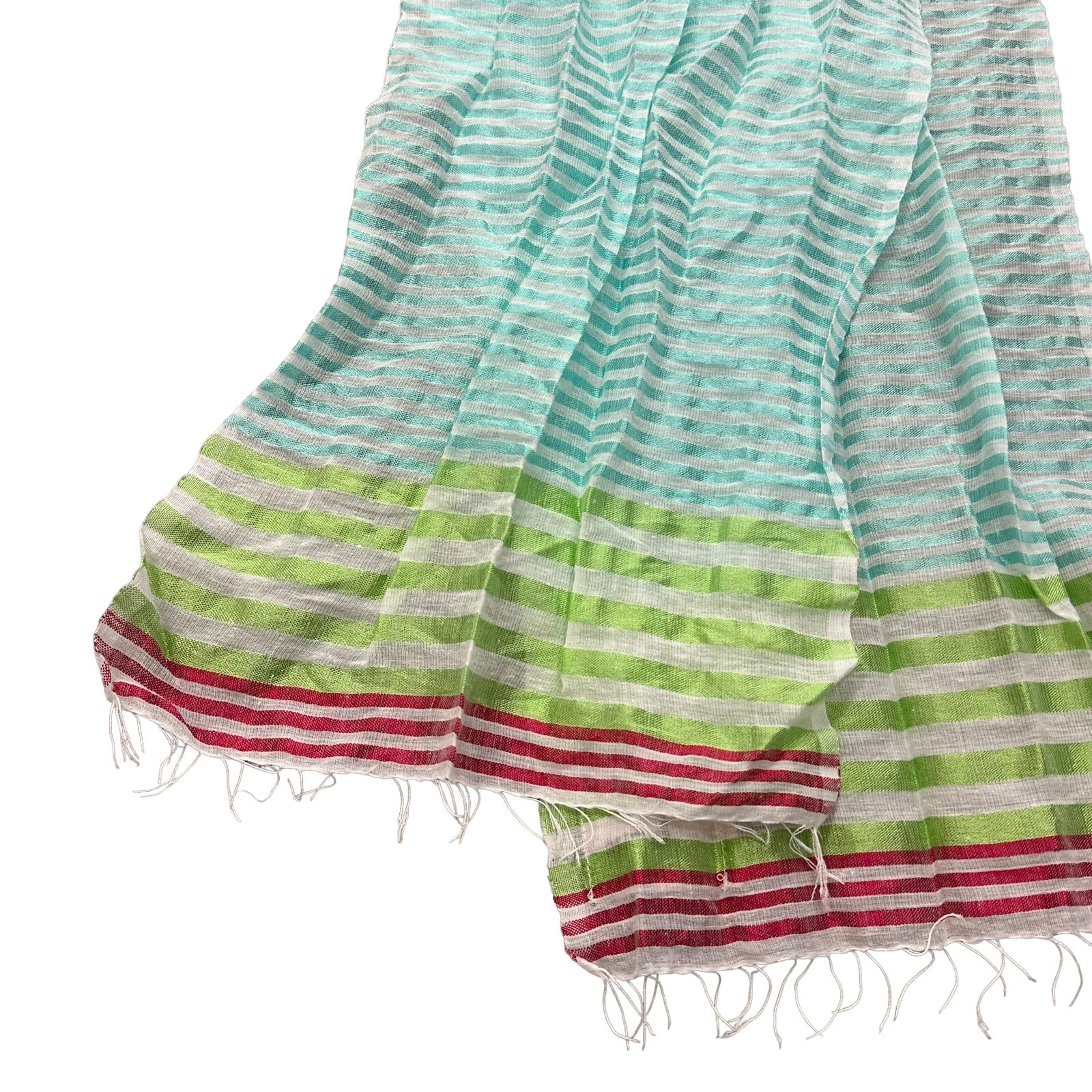 LemLem Scarf Wrap Womens Striped Boho Liya Kebede Aqua Red Green NWOT ...
