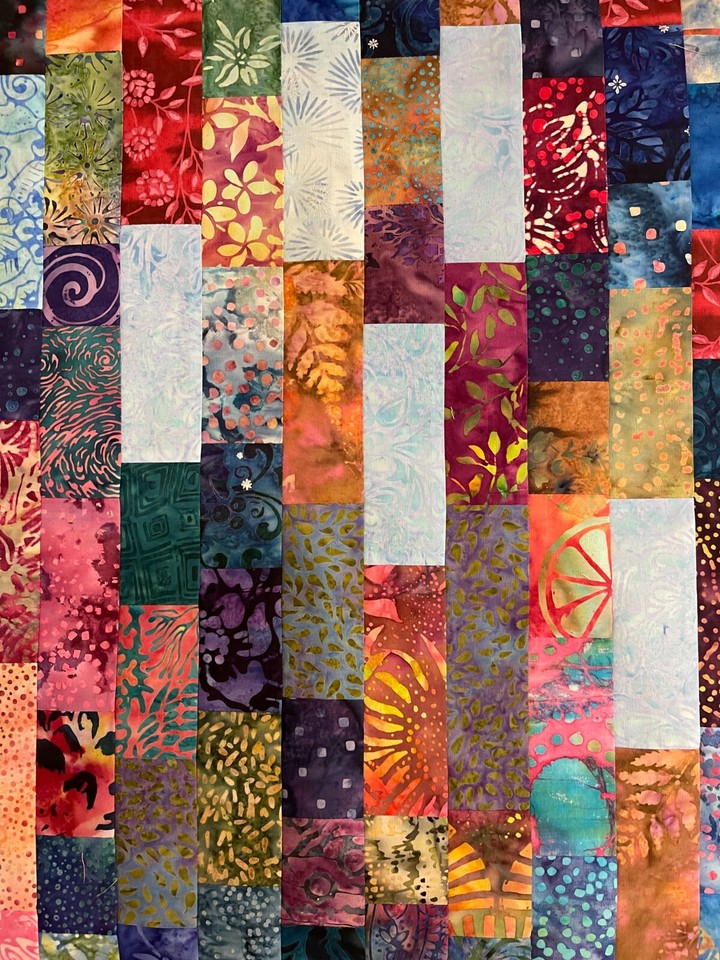 BATIK ~Strips/Piano Border~ Quilt Top 27 1/2" X 28 1/2" Made in NC | eBay