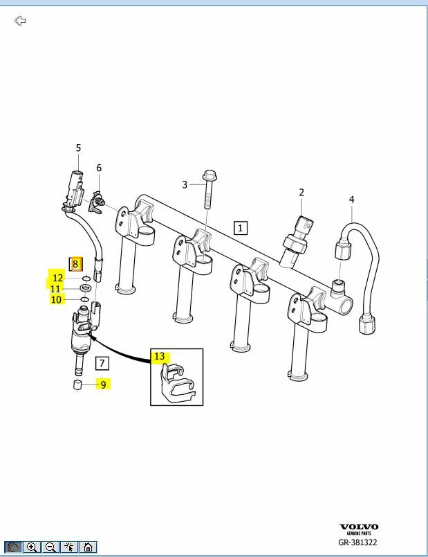 Volvo Genuine Injector O'ring Kit QTY 1 XC90 V40 XC60 V60 S60 31372510 ...