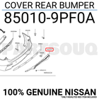 850109PF0A Genuine Nissan COVER REAR BUMPER 85010-9PF0A | eBay