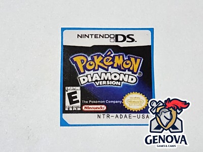 Pokemon Diamond Version Nintendo DS Replacement Game Label Sticker ...