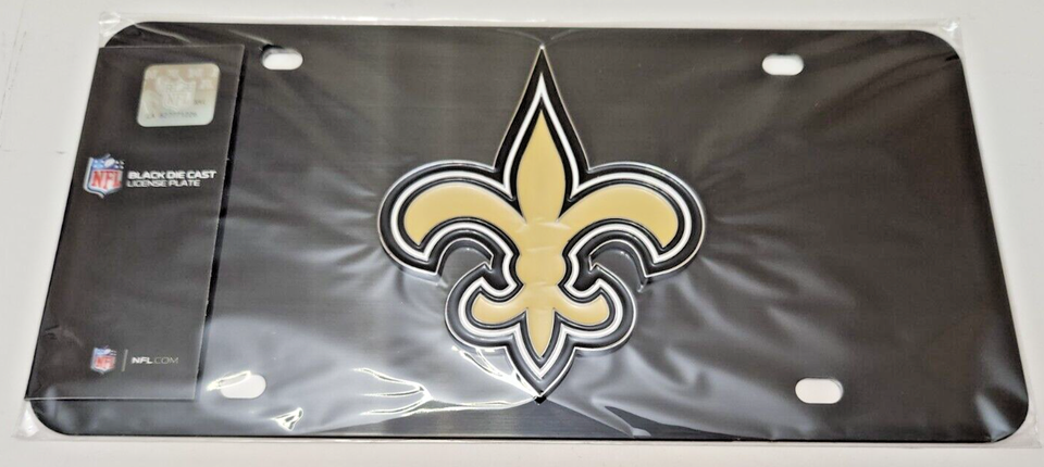 NFL Black Die Cast Chrome License Plate | eBay