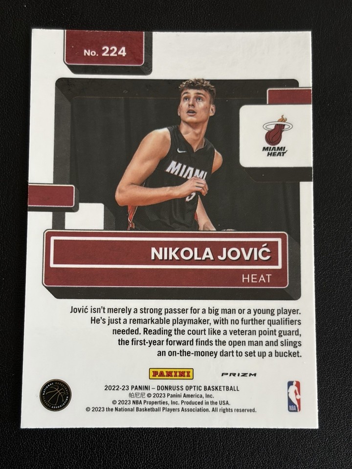 Nikola Jovic 2022-23 Optic Holo Silver Prizm Rated Rookie #224 Miami ...