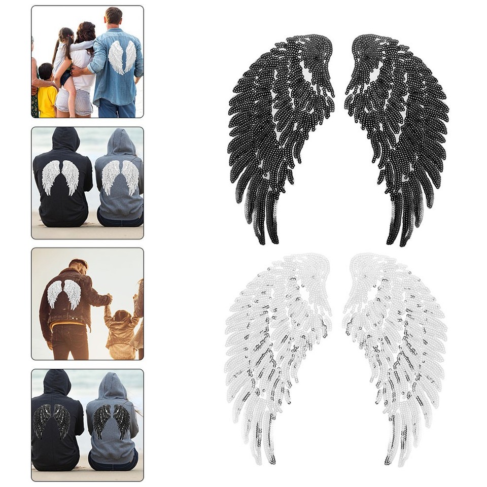 2pcs Wing Design Clothes Applique DIY Sequin Patch Garment Clothing ...