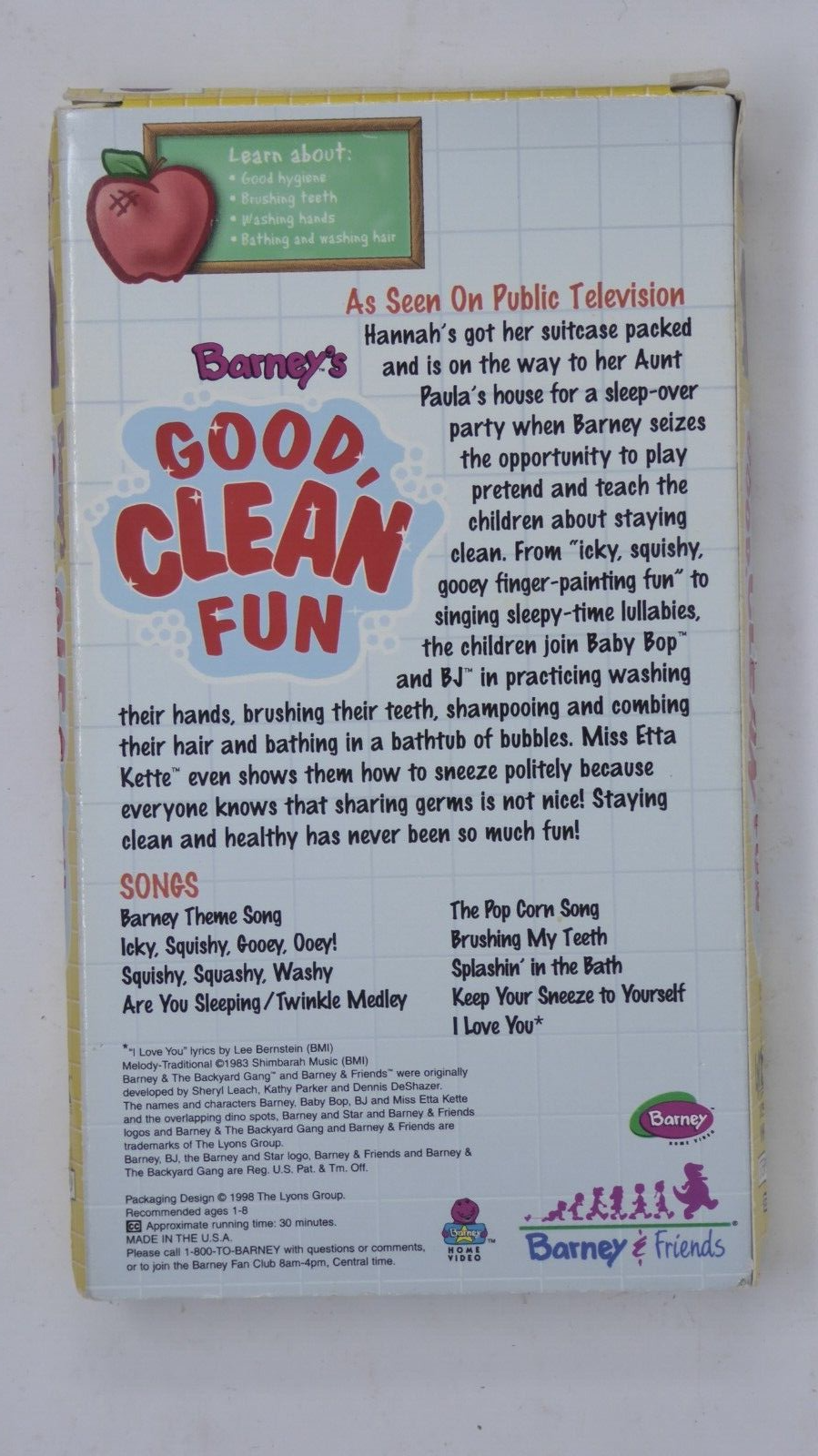 Barney Good Clean Fun (VHS, 1998) Lyrick Studios | eBay