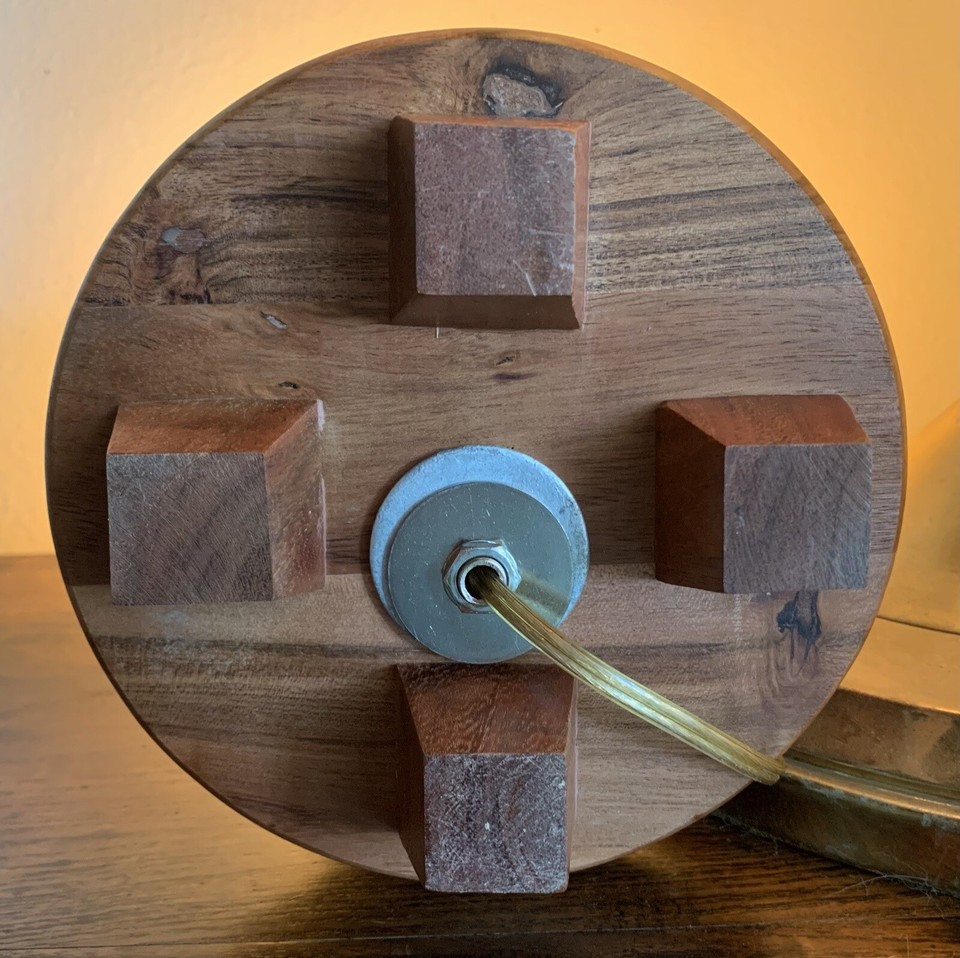 Vintage Cat Kitty Light Lamp Mid Century Modern Brass Wood Metal Deco ...