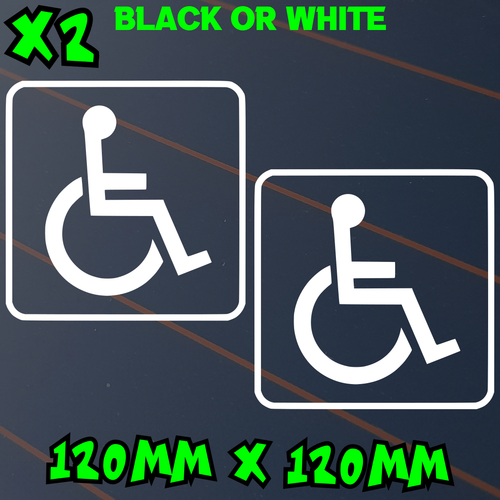 Wheelchair Sign X2 Sticker Car Decal Disability Disabled Parking ...