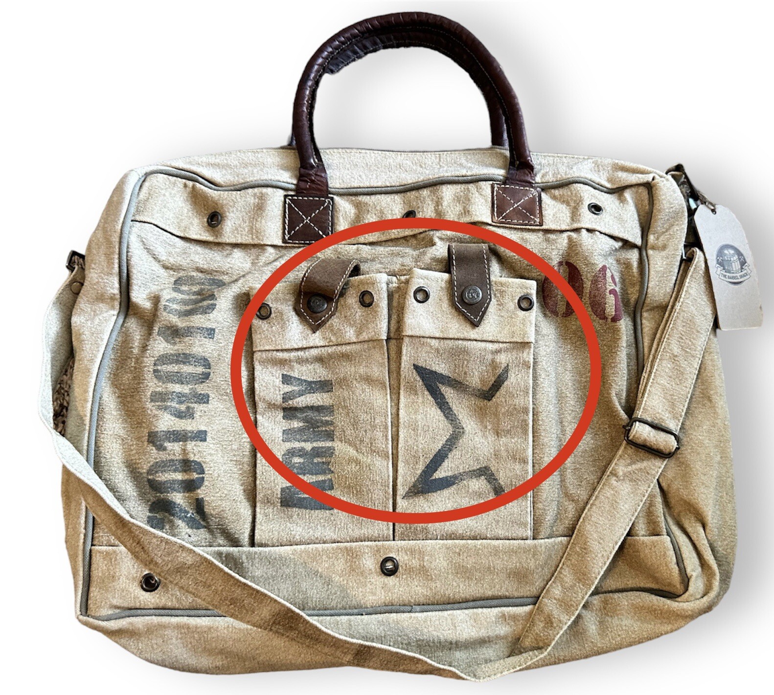 THE BARREL SHACK JORDAN - Canvas with Leather Handles | eBay