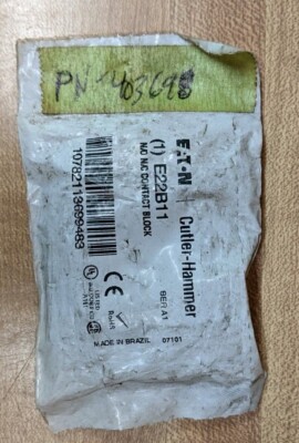 Eaton E22B4 PUSH BUTTON, 22.5mm, 1NC LATE BREAK CONTACT BLOCK | eBay