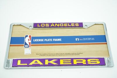 Los Angeles Lakers LA NBA Basketball Chrome Laser Cut Car License Plate ...