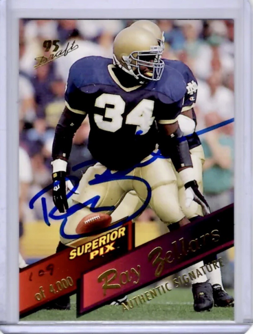 1995 SUPERIOR PIX DRAFT RAY ZELLARS Authentic Signature Rookie RC AUTO ...