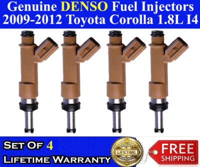 4 OEM Re-Manufactured Denso Fuel Injectors For 2009-2012 Toyota Corolla ...