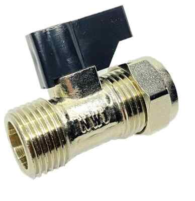 15mm X 1/2" Lever Male Flat Face Isolation Valve To Fit Flexi Tap ...