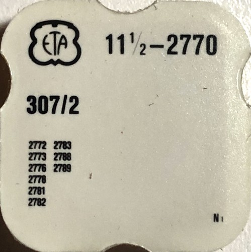 Eta Kal. 2770 Ref. 307/2 Vintage Uhren Teil Ersatzteil 2772 2773 2776 ...