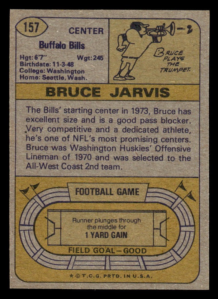 1974 Topps RC #157 Bruce Jarvis Rookie | eBay