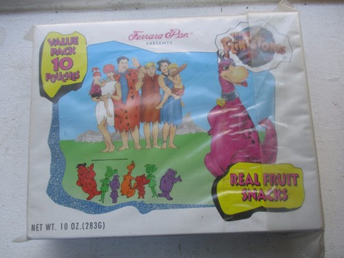 THE FLINTSTONES REAL FRUIT SNACKS BOX EMPTY IN BAG FRED,WILMA,BARNEY ...