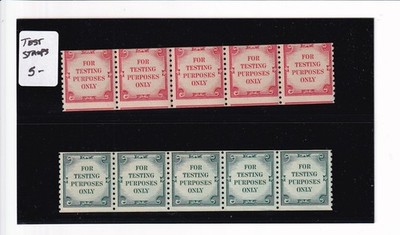 U.S. Test Stamps Strips/5, 2 Different Colors (s34919) | eBay