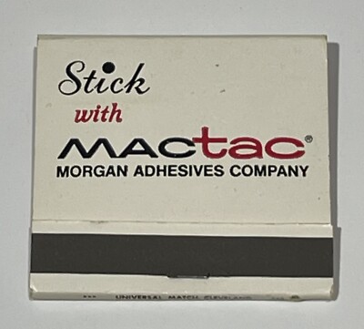 Vintage Matchbook Mactac Morgan Adhesives Company Stow Ohio | eBay