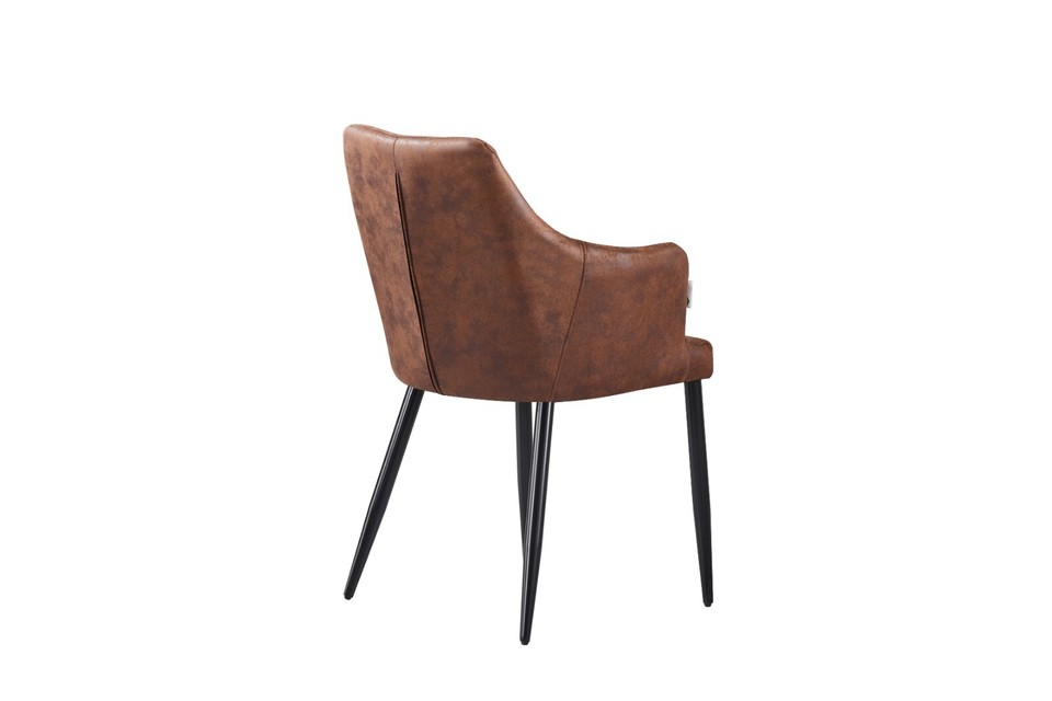 Single Dining Chairs upholstered Padded Seat Metal Legs Dining Room ...
