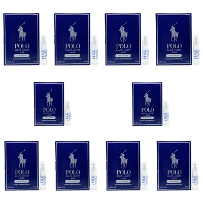 Lot 10 x Ralph Lauren Polo Blue Eau de Parfum Sample Spray 0.04 oz / 1. ...