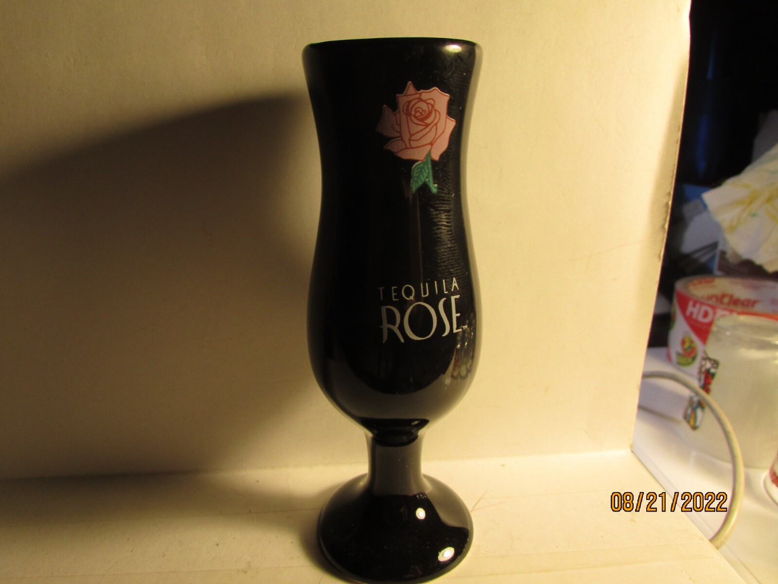 (2) Tequila Rose Black Ceramic Stemmed 4" Shot Glass/Cordial glass ...