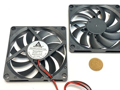 2 X 24V 80mm 2Pin 11Blades 80x80x10mm dc brushless Cooling Case Fan 8cm ...